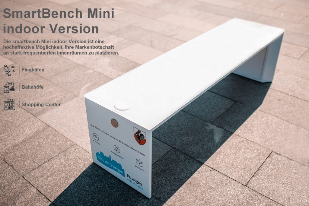Smartbench MINI indoor für Flughafen, Bahnhof und Shopping-Center